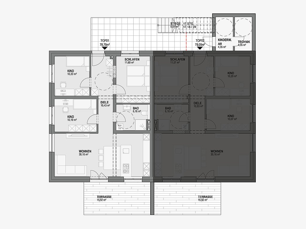 Leistbares Wohnen: WALLY 3 für drei Familien
